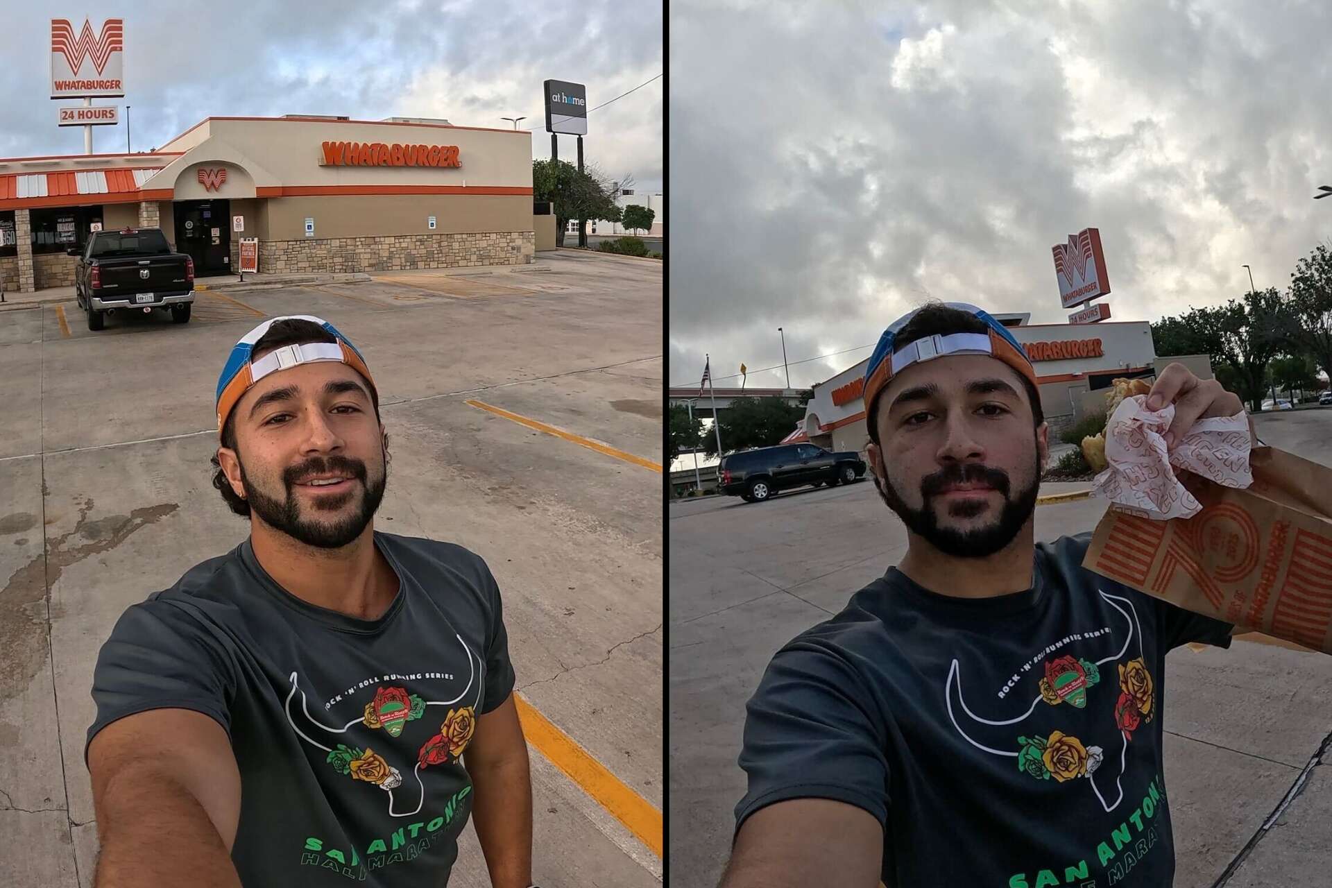 Did a San Antonio man break a record running around Whataburger?