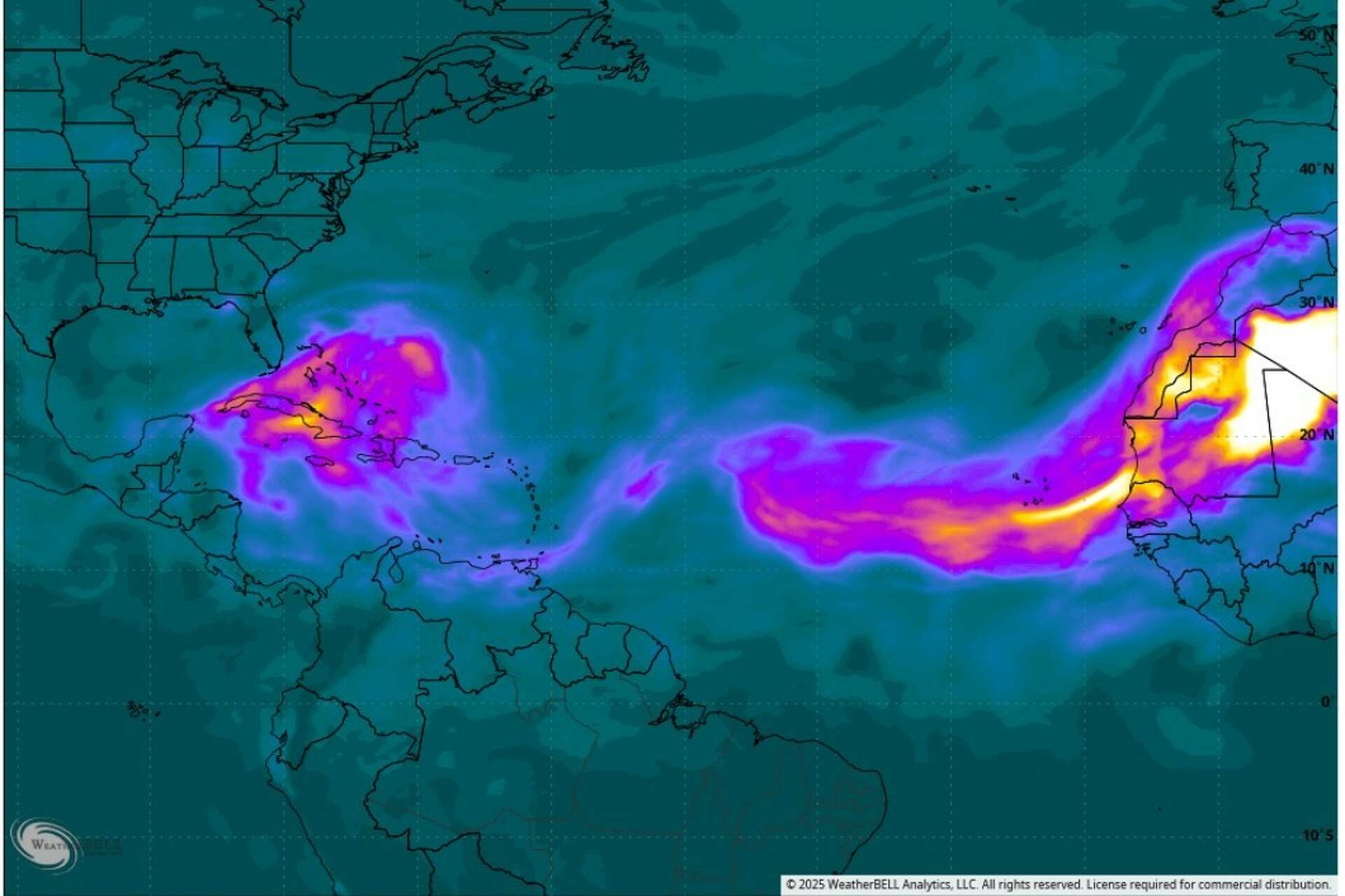 A timeline for the giant Saharan dust cloud heading for Houston
