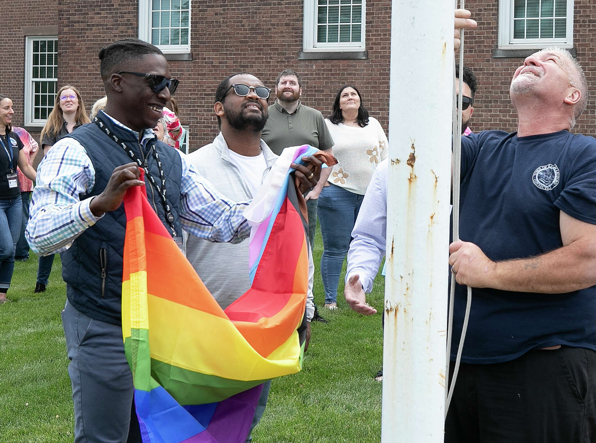 In photos: East Hartford raises Pride flag outside Town Hall