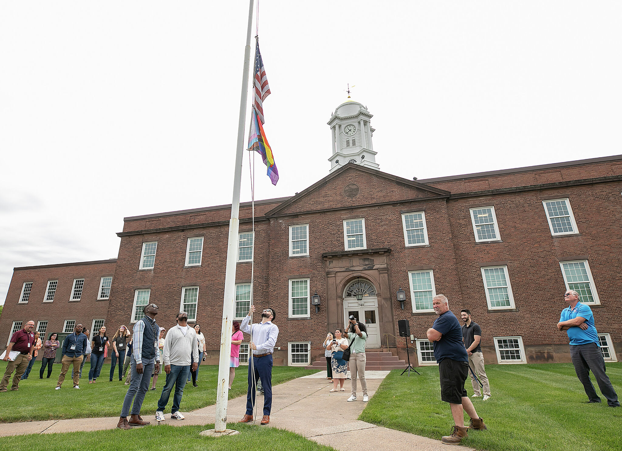 In photos: East Hartford raises Pride flag outside Town Hall