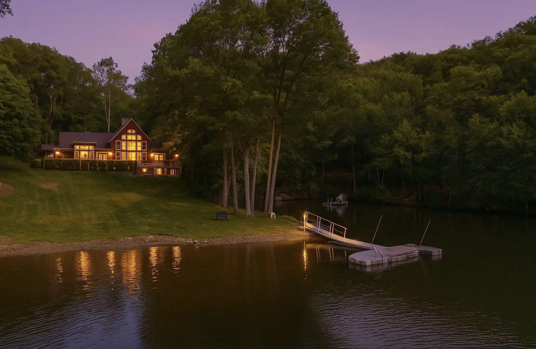 CT house on Shepaug River with beach in gated community listed for $4M