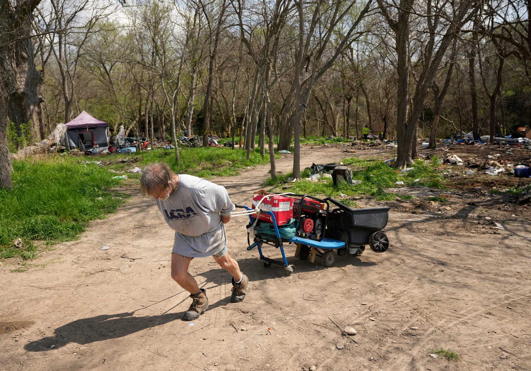 Austin homeless people swept from their encampment: Photos