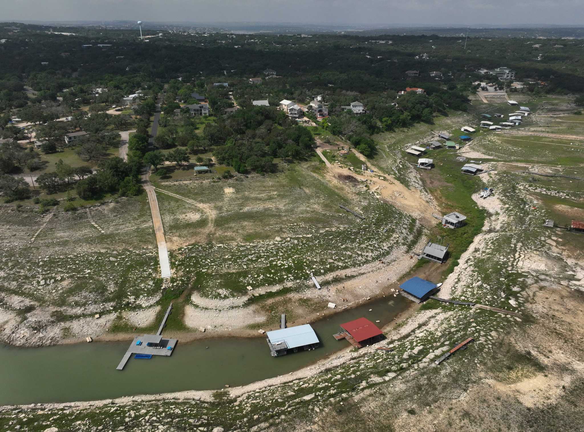 Floodgates open to distribute runoff water into Lake Travis from LBJ