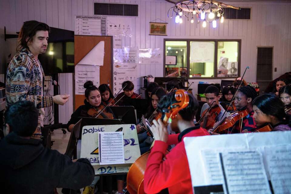 PHOTOS: Rebooting the Dobie Middle School Orchestra