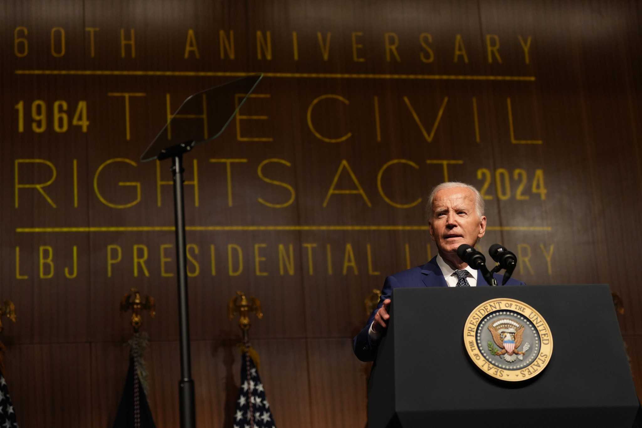 Replay: President Joe Biden visits LBJ Library in Austin to commemorate ...