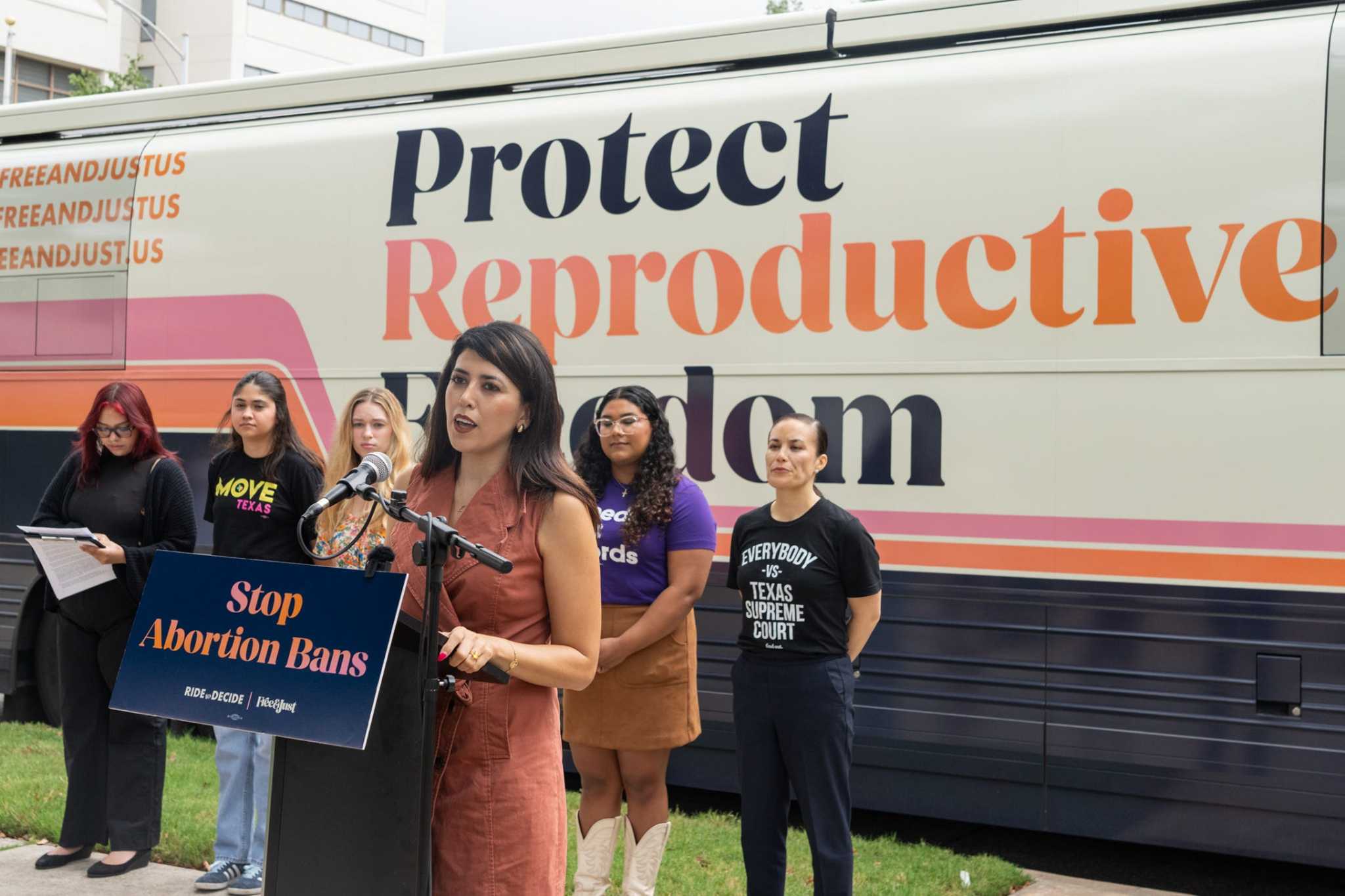 Reproductive rights activists call for action at 'Ride to Decide' bus ...