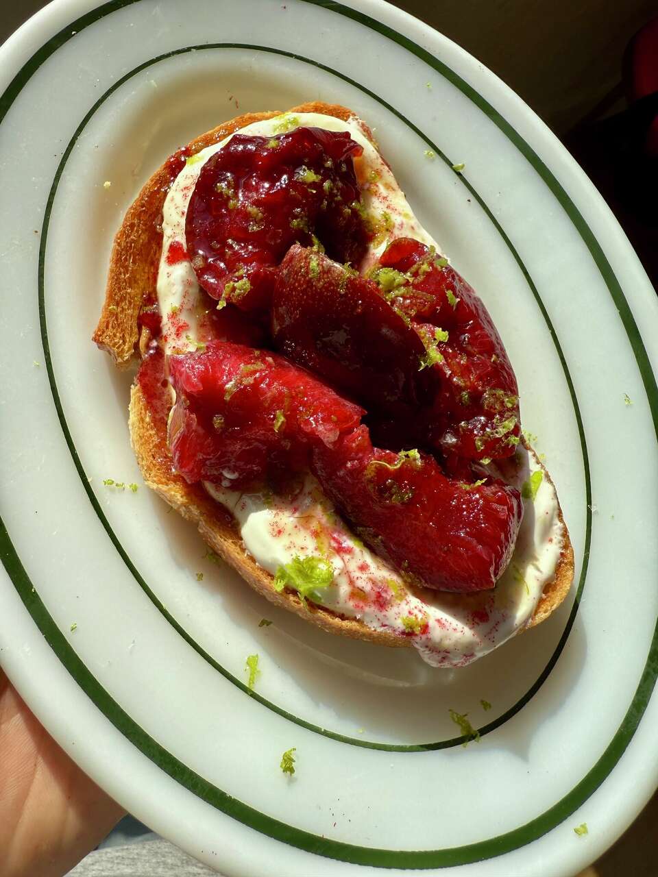 Recipe: Seared Ham & Pluot Labneh Toasts