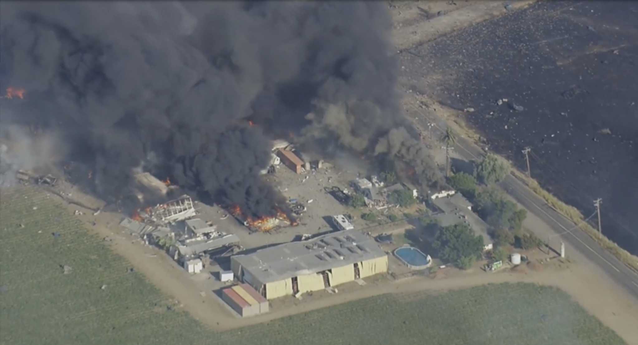 Explosion at California fireworks warehouse triggers fire, 7 missing