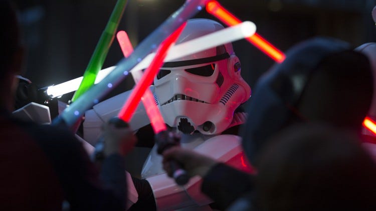 Photos: Carrie Fisher lightsaber vigil at Alamo Drafthouse
