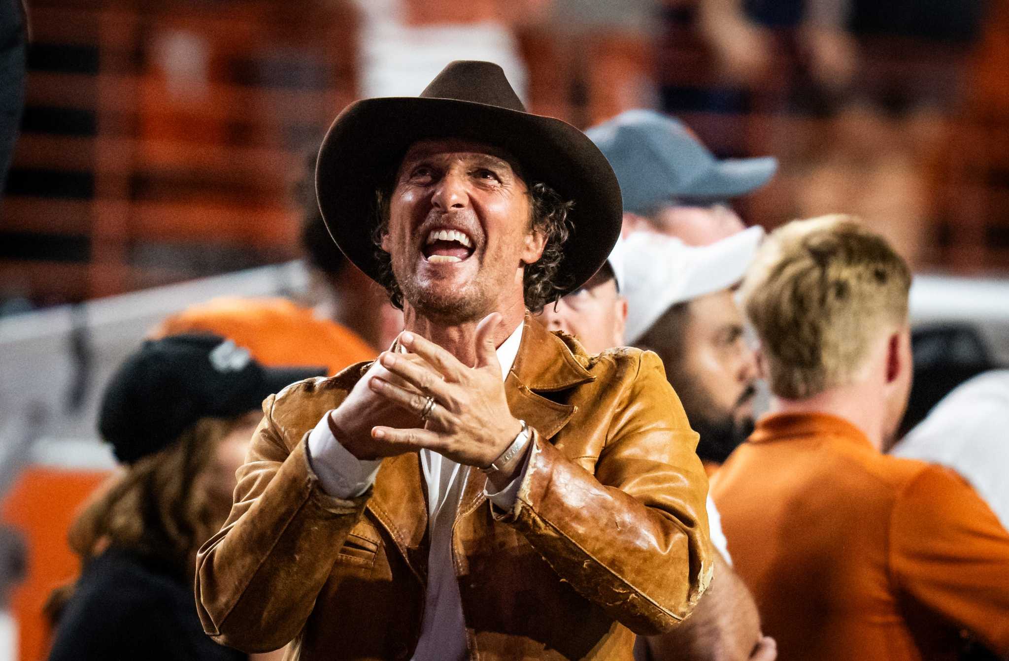 Matthew McConaughey calls out Texas football fans for throwing objects ...