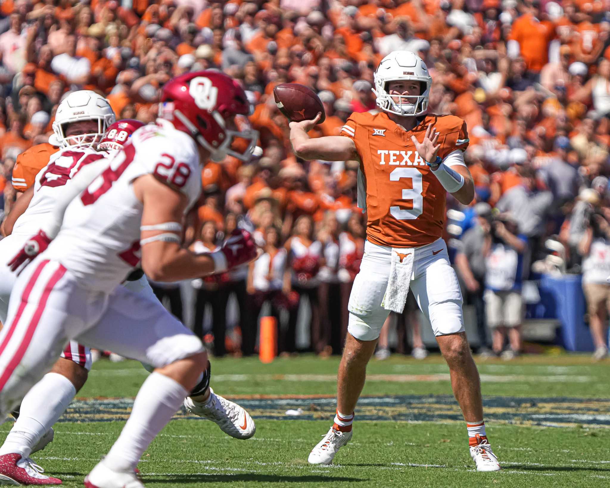 It's Red River Rivalry week. Will Texas football QB Quinn Ewers be ready?