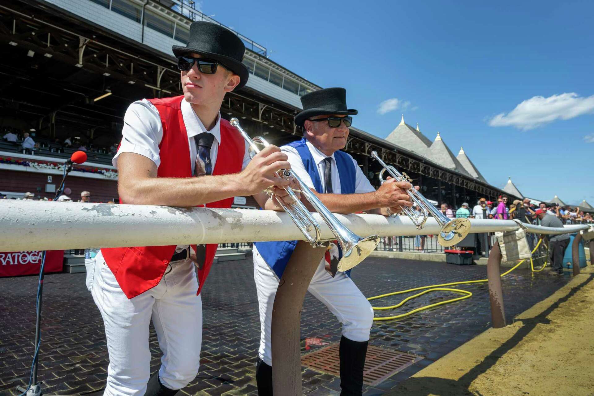 Saratoga track buglers Tony and Carson Gambaro bring flair to the job