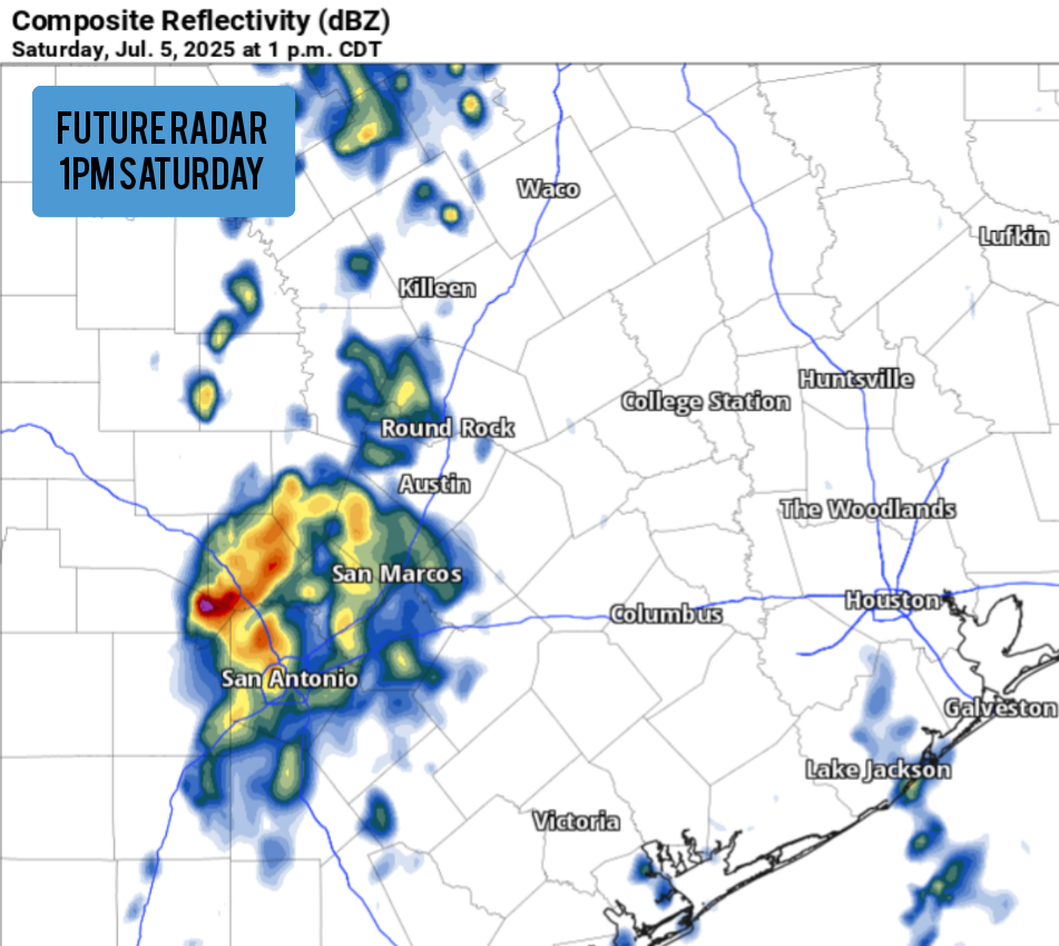 Will the Texas Hill Country get more rain tonight and Saturday?