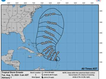 Where is Tropical Storm Ernesto? Track path, spaghetti models