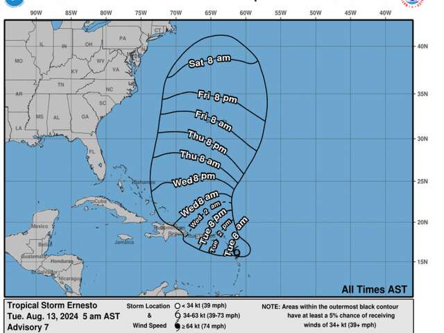 Where is Tropical Storm Ernesto? Track path, spaghetti models