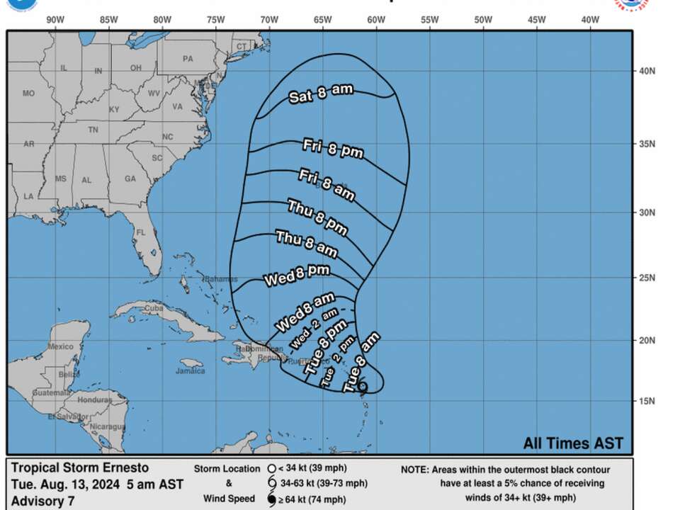 Where is Tropical Storm Ernesto? Track path, spaghetti models