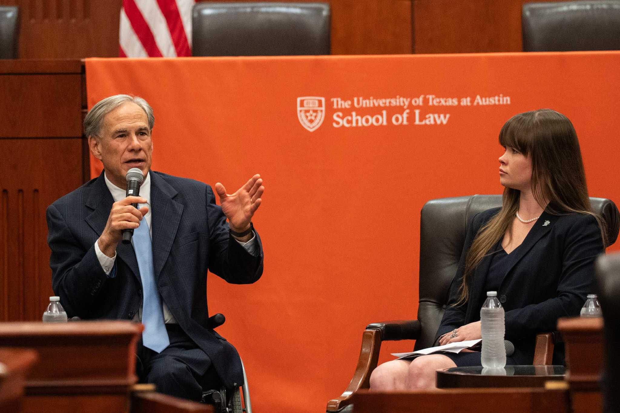 Gov. Greg Abbott and UT interim President speak at Texas School of Law