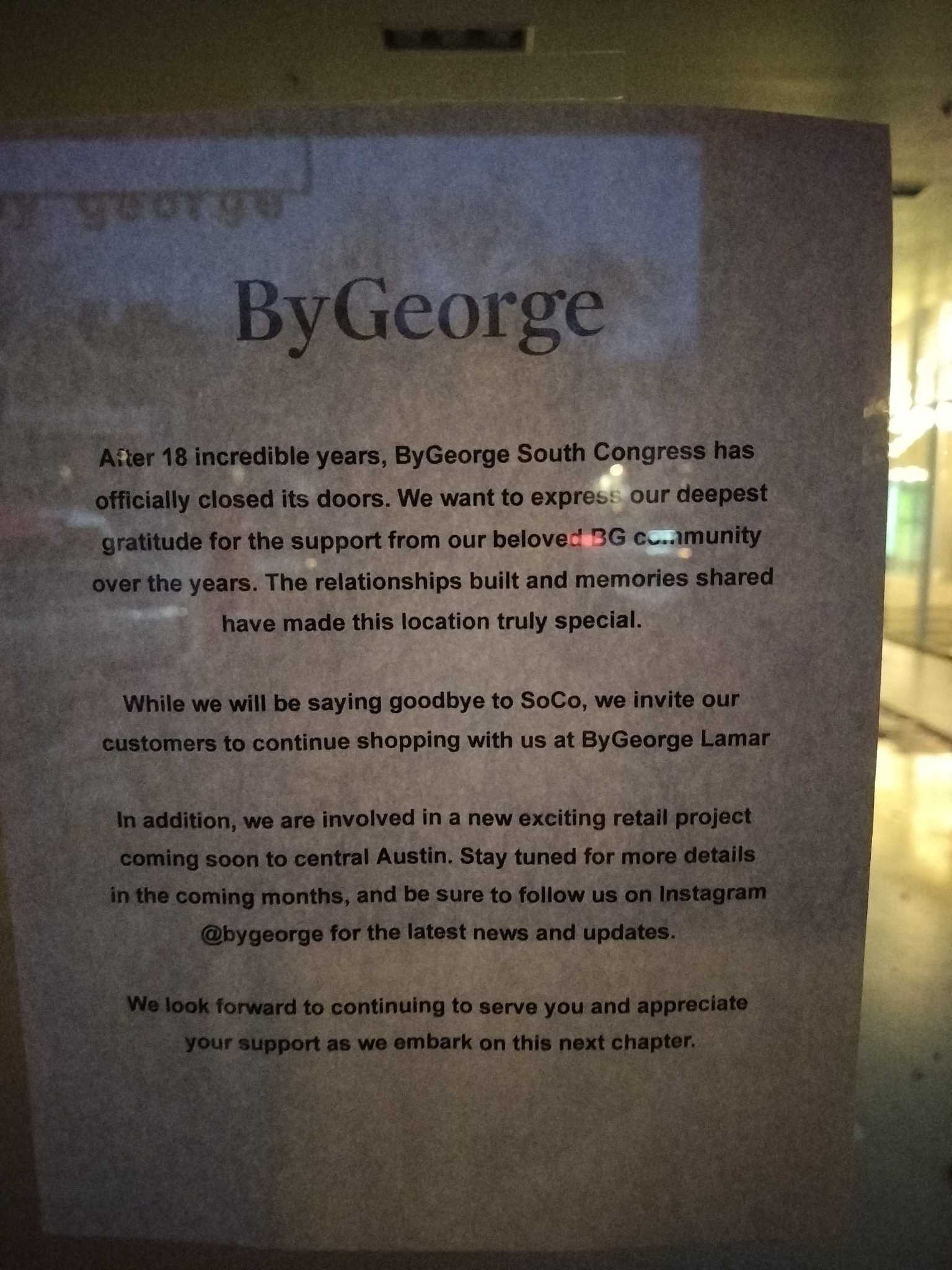 Longtime Austin retailer ByGeorge closes South Congress store. See ...