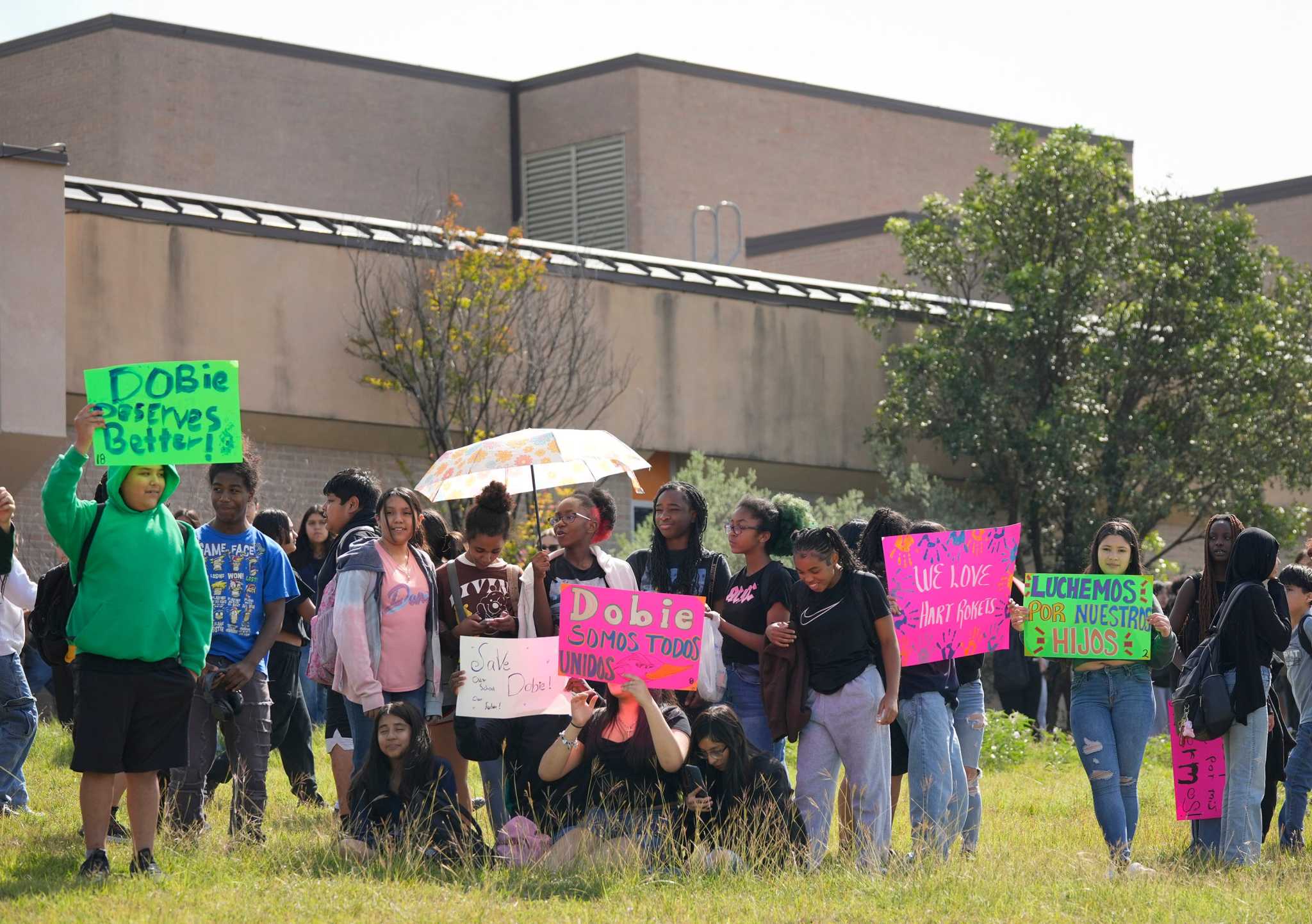 Dobie Middle School students walk out over AISD's proposed changes