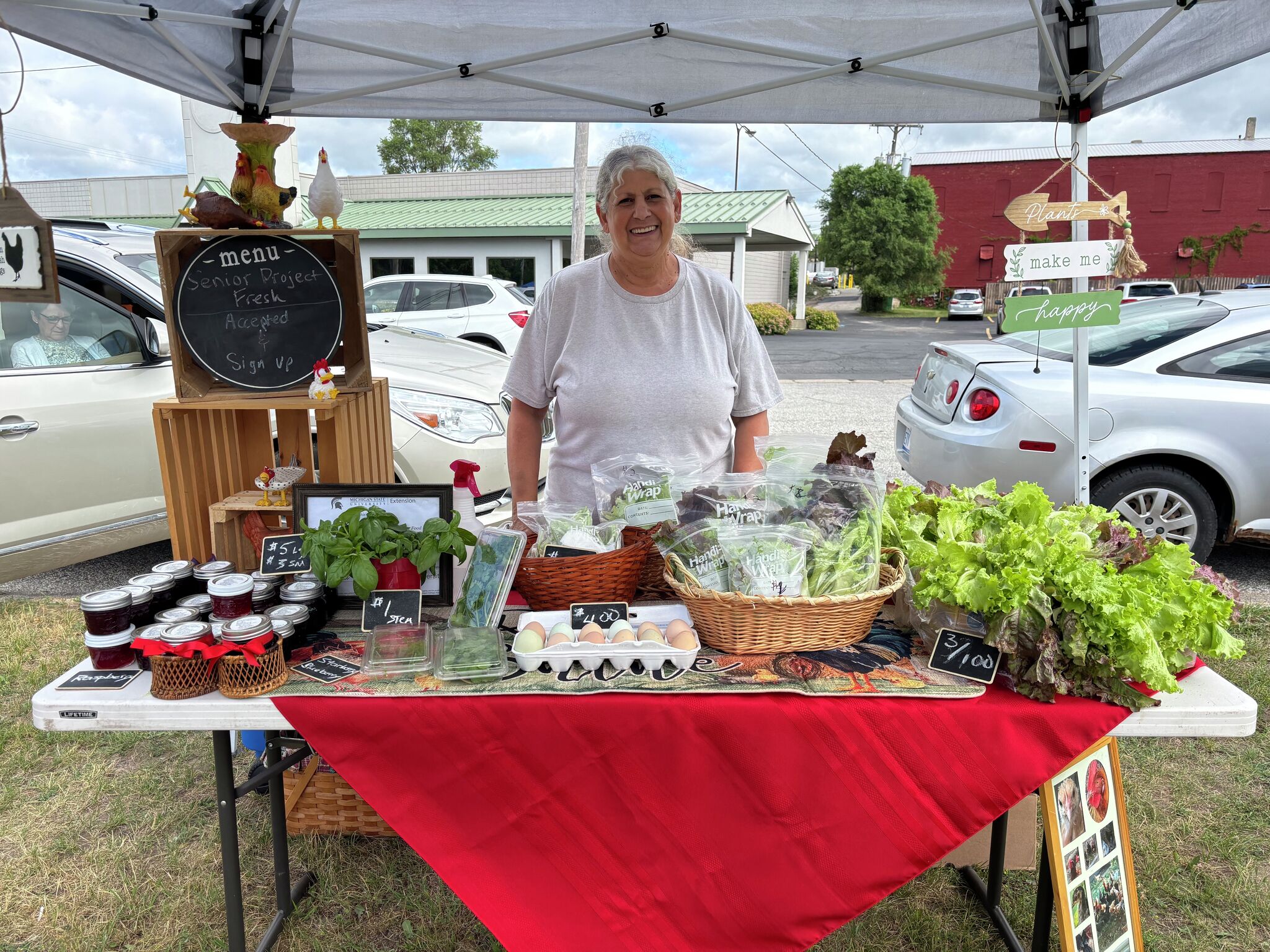 Farmers market in Evart Michigan features local produce and vendors