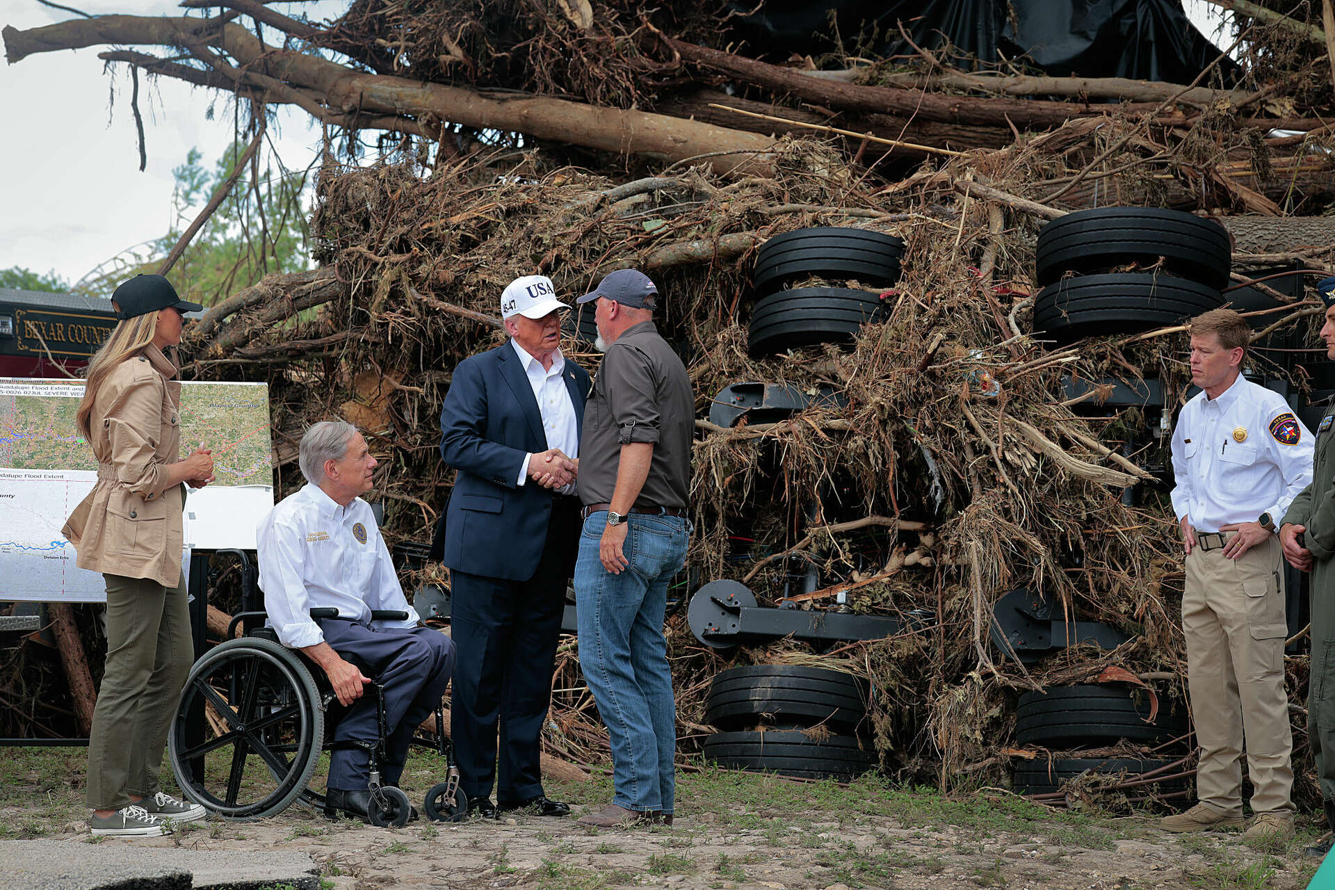 President Trump, Melania meet with Kerrville families after floods