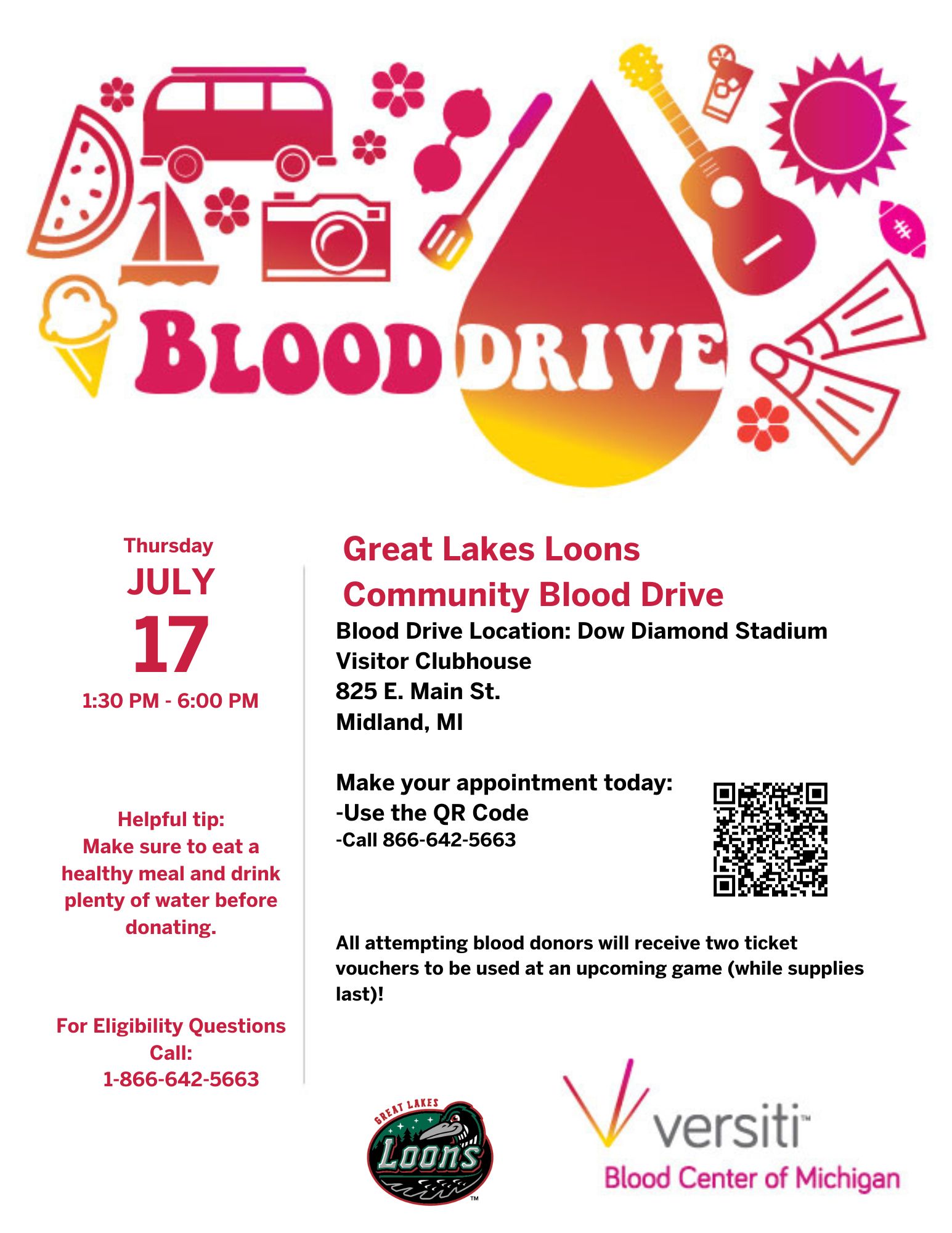 Loons holding community blood drive July 17