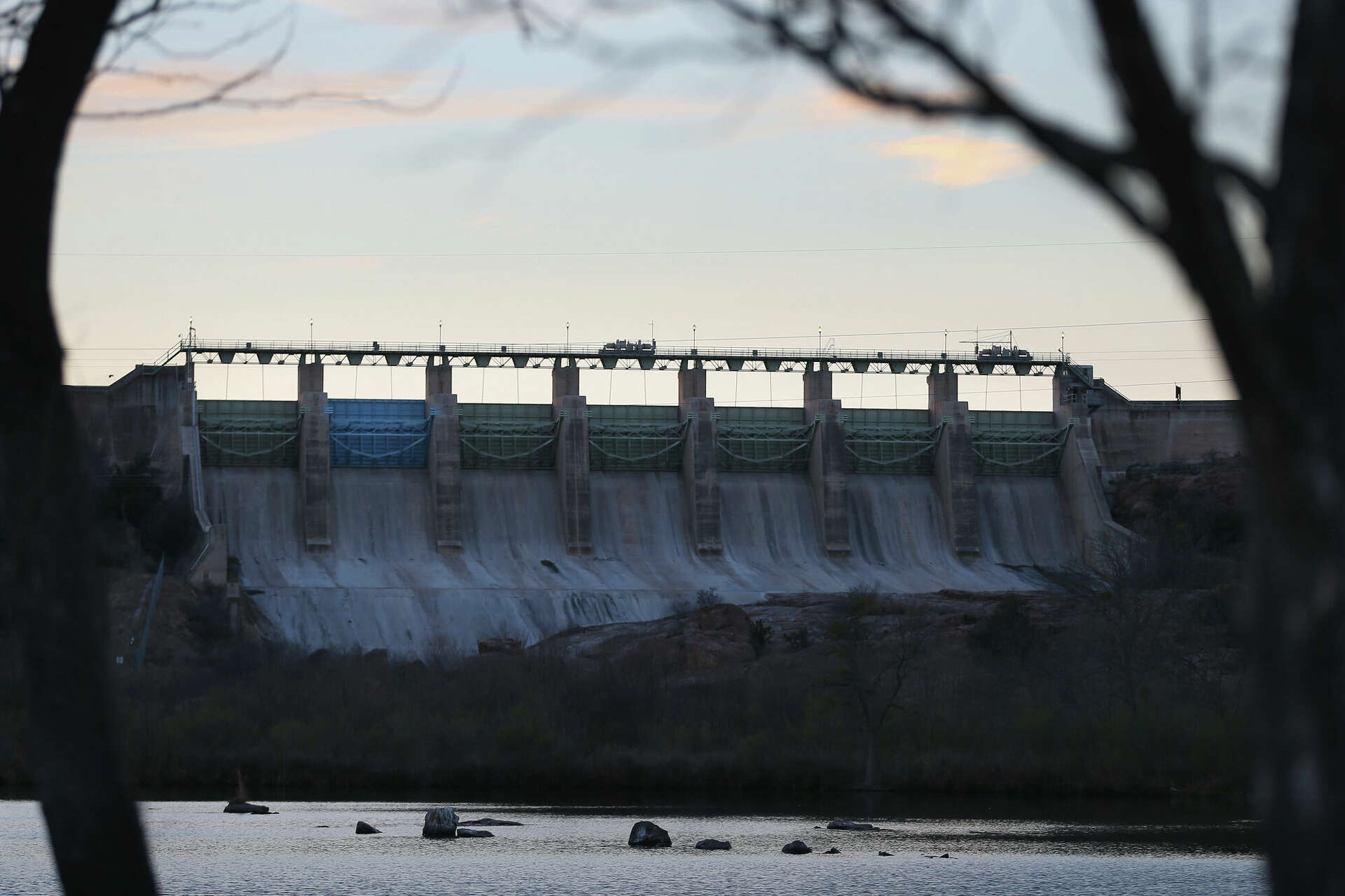 Texas lake nearing capacity forces dam gates to open