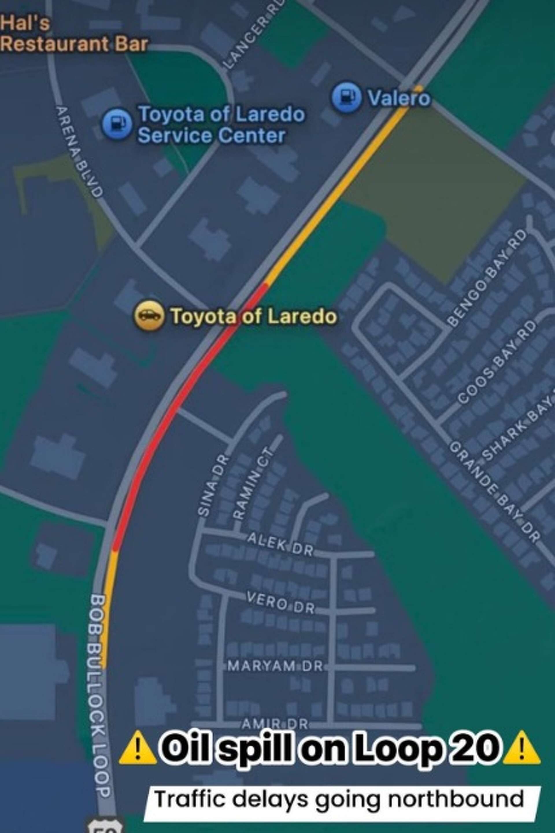 Oil spill on Bob Bullock Loop near Jacaman causes traffic delays