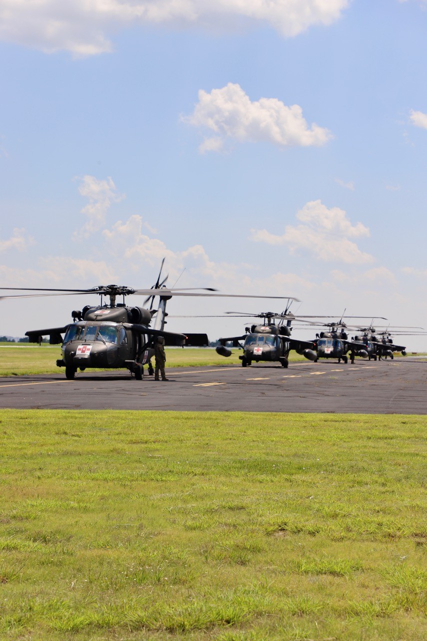 Army helicopters spotted fueling up in Plainview