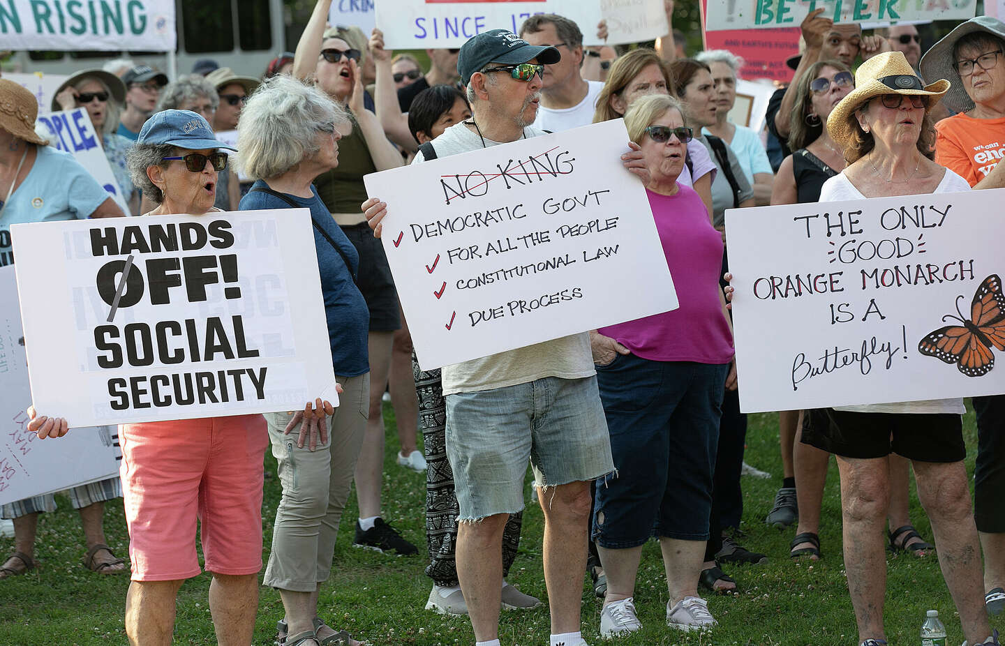 Hundreds gather on New Haven Green for 'Good Trouble' protests