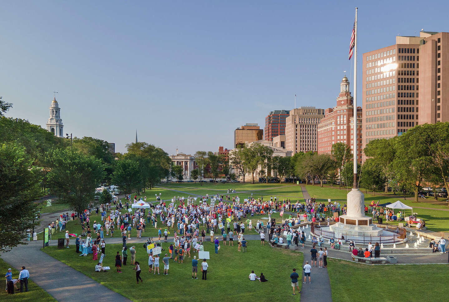 Hundreds gather on New Haven Green for 'Good Trouble' protests
