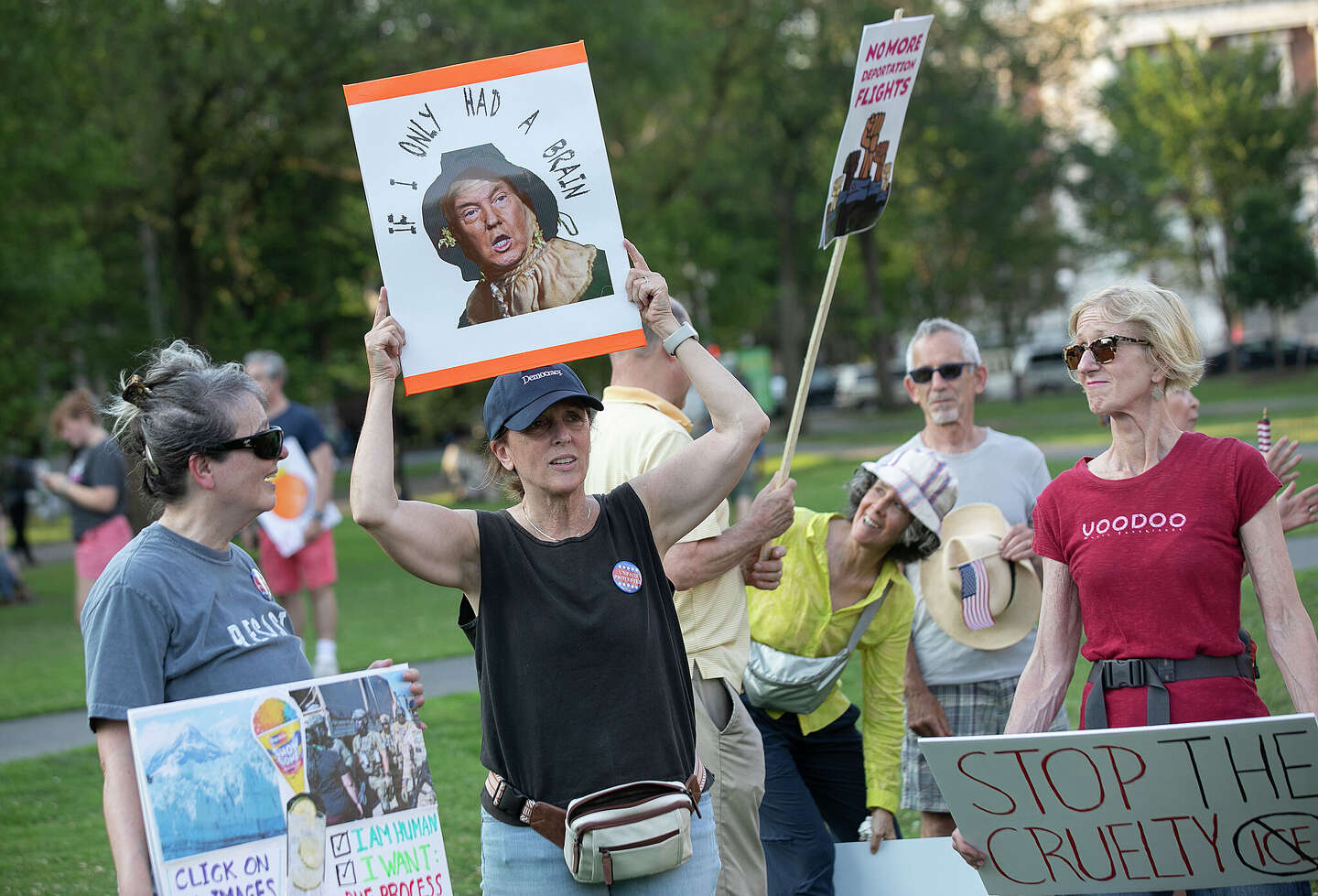 Hundreds gather on New Haven Green for 'Good Trouble' protests
