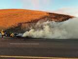 Big rig fire shuts down westbound I-580 at Altamont Pass