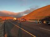 Big rig fire shuts down westbound I-580 at Altamont Pass
