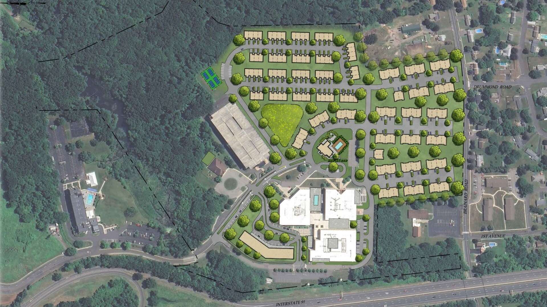 Concept for mixed-use submitted for former MassMutual site in Enfield