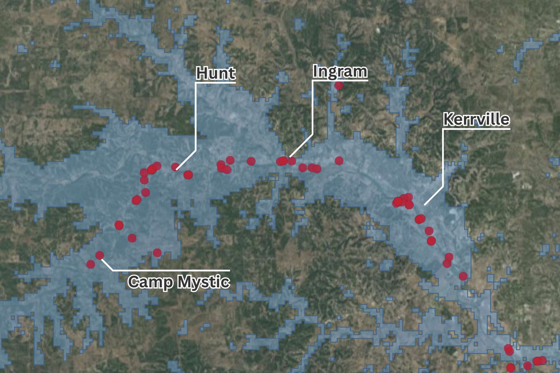 Exclusive: Mapping destruction after Kerr County floods with 911 logs