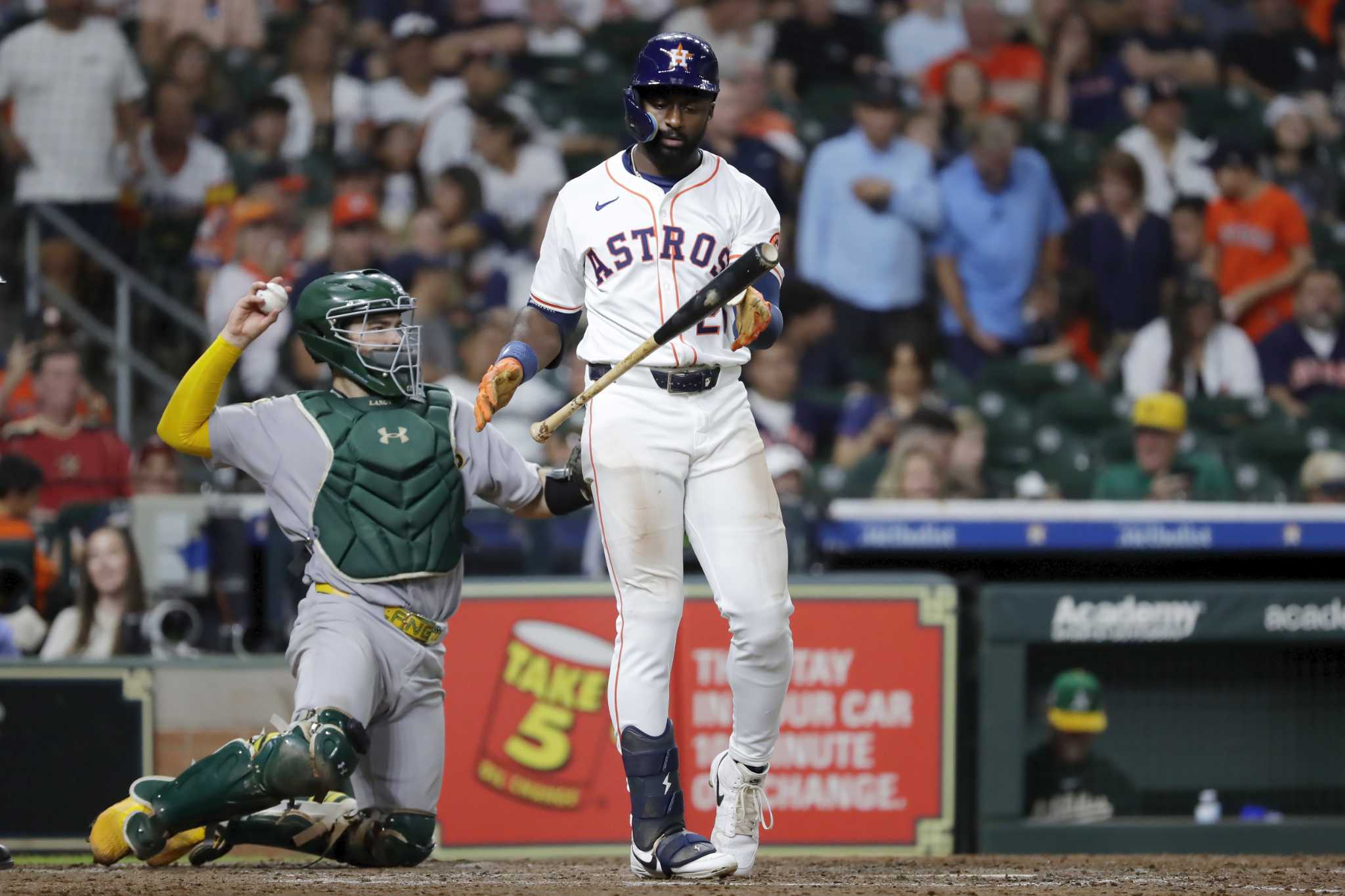 Houston Astros drop third in a row to A's