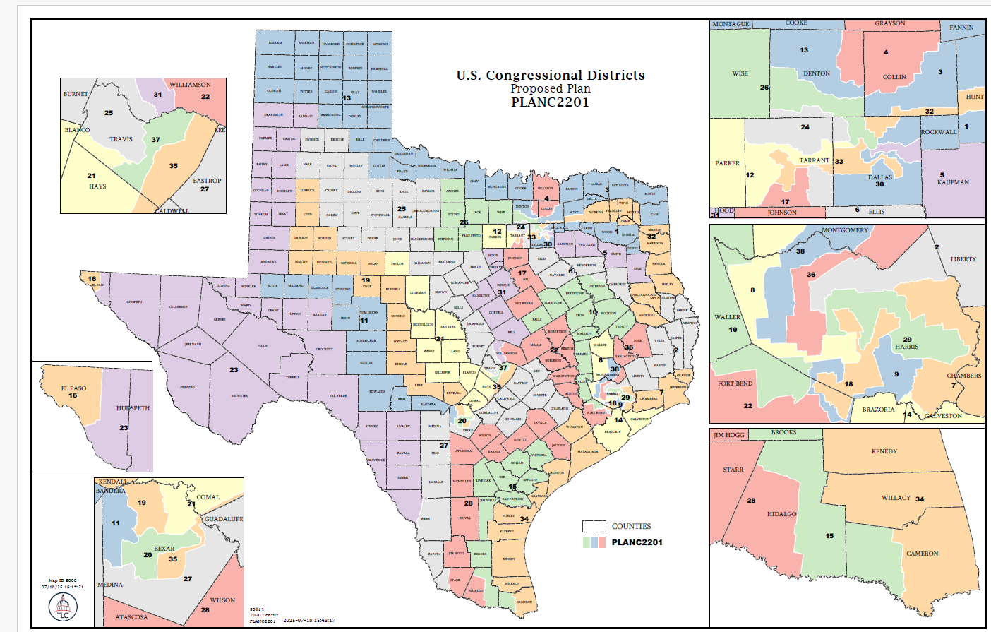One Texas redistricting map shows Lubbock, San Antonio in same district