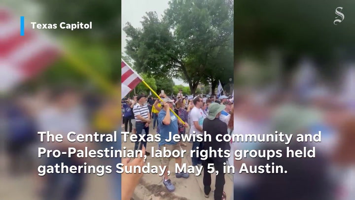 Jewish community and pro-Palestinian groups hold separate protests in ...