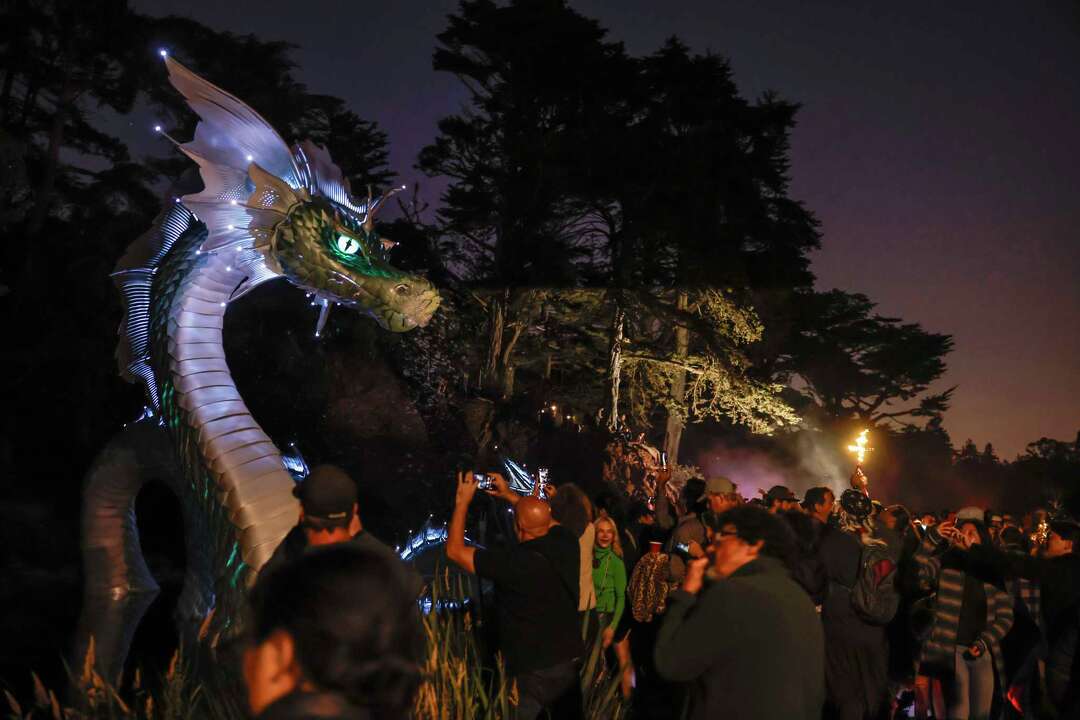Sea serpent sculpture lights up Golden Gate Park in ‘magical’ debut