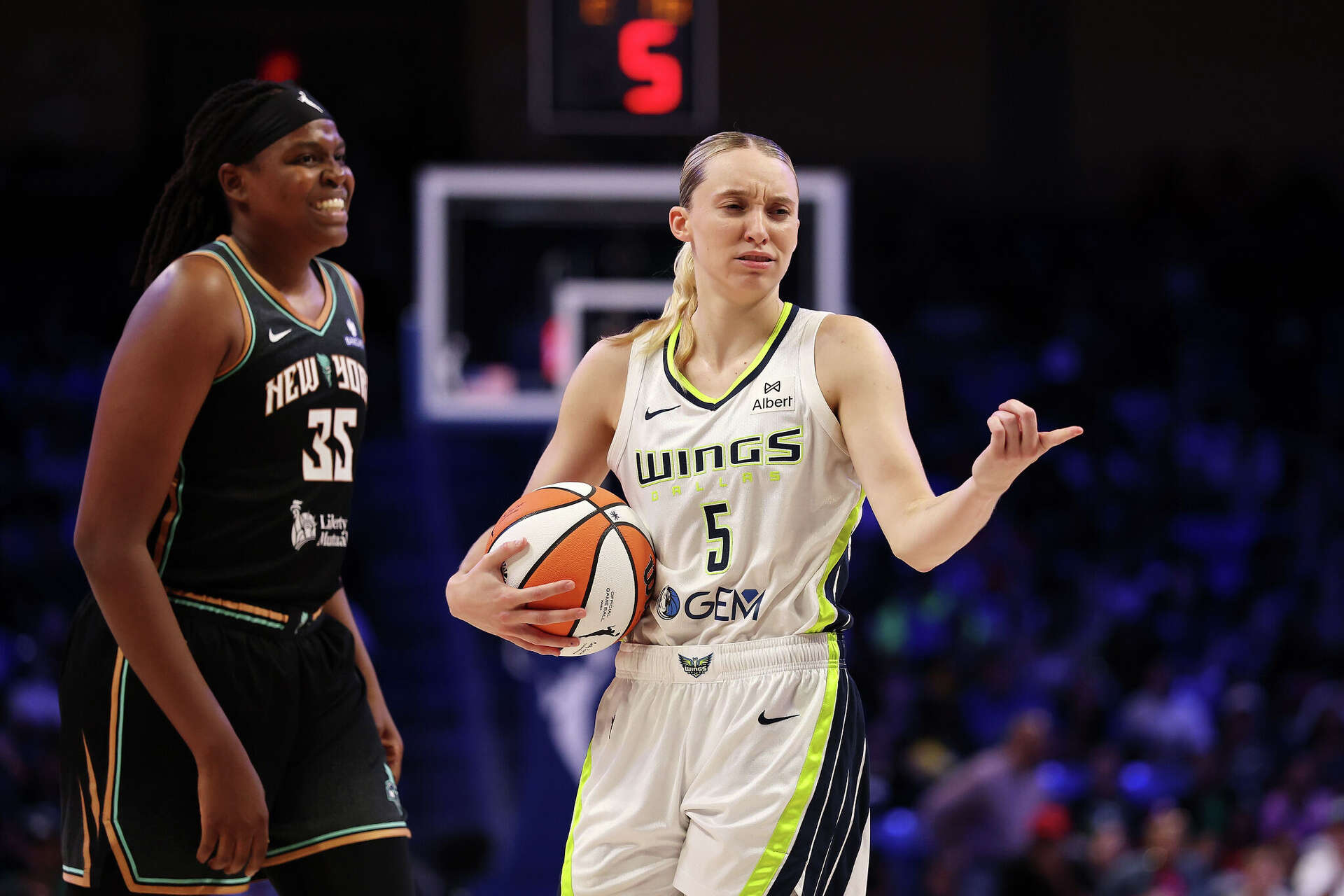 UConn's Azzi Fudd watches Paige Bueckers win WNBA game