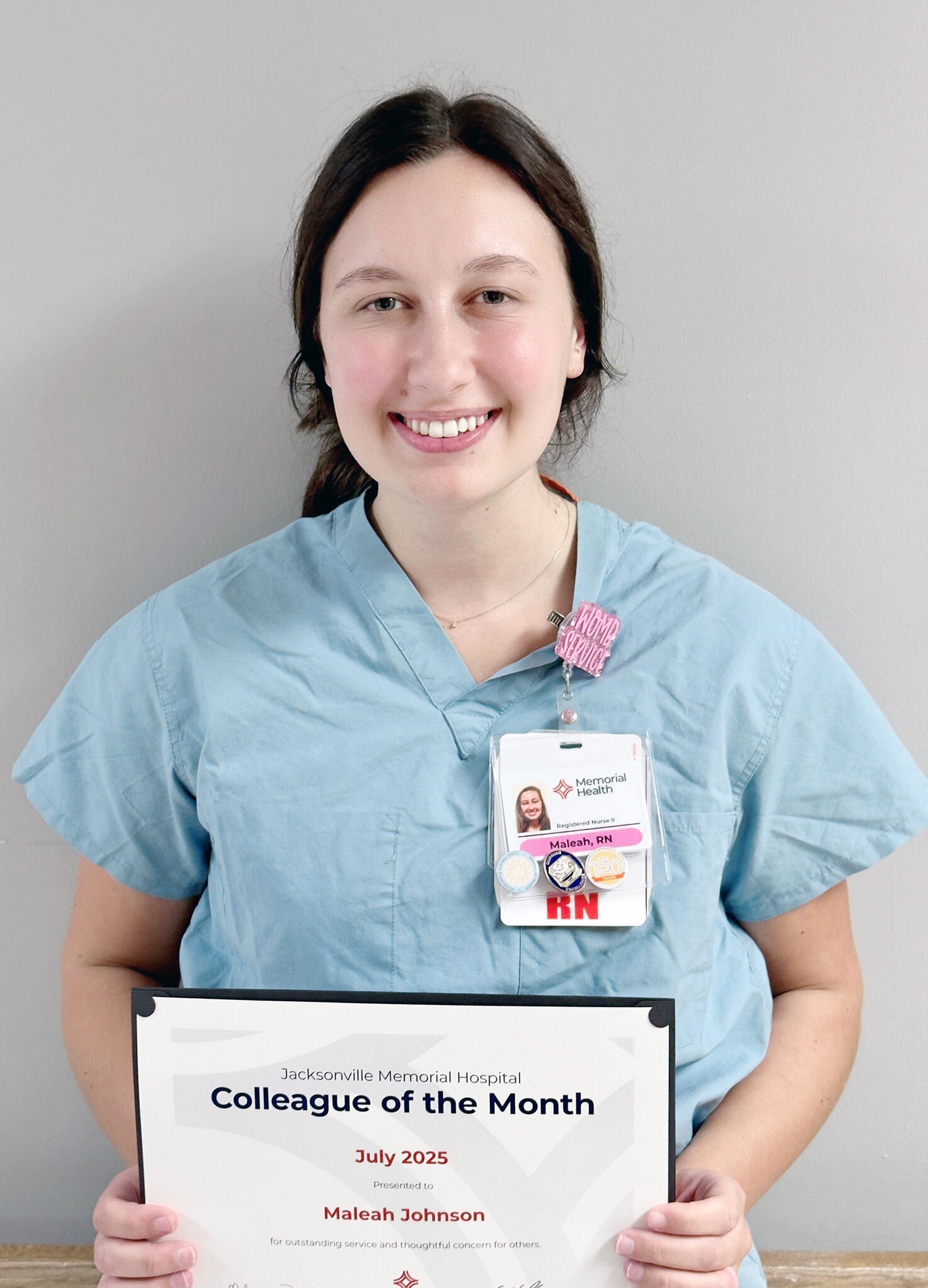 Maleah Johnson is Jacksonville Memorial Hospital's colleague of month