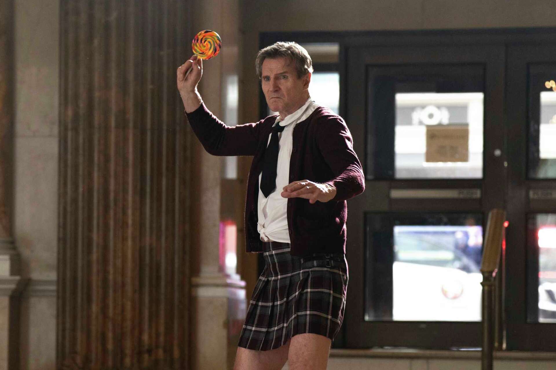 ‘The Naked Gun’: Liam Neeson and Pamela Anderson play it for laughs