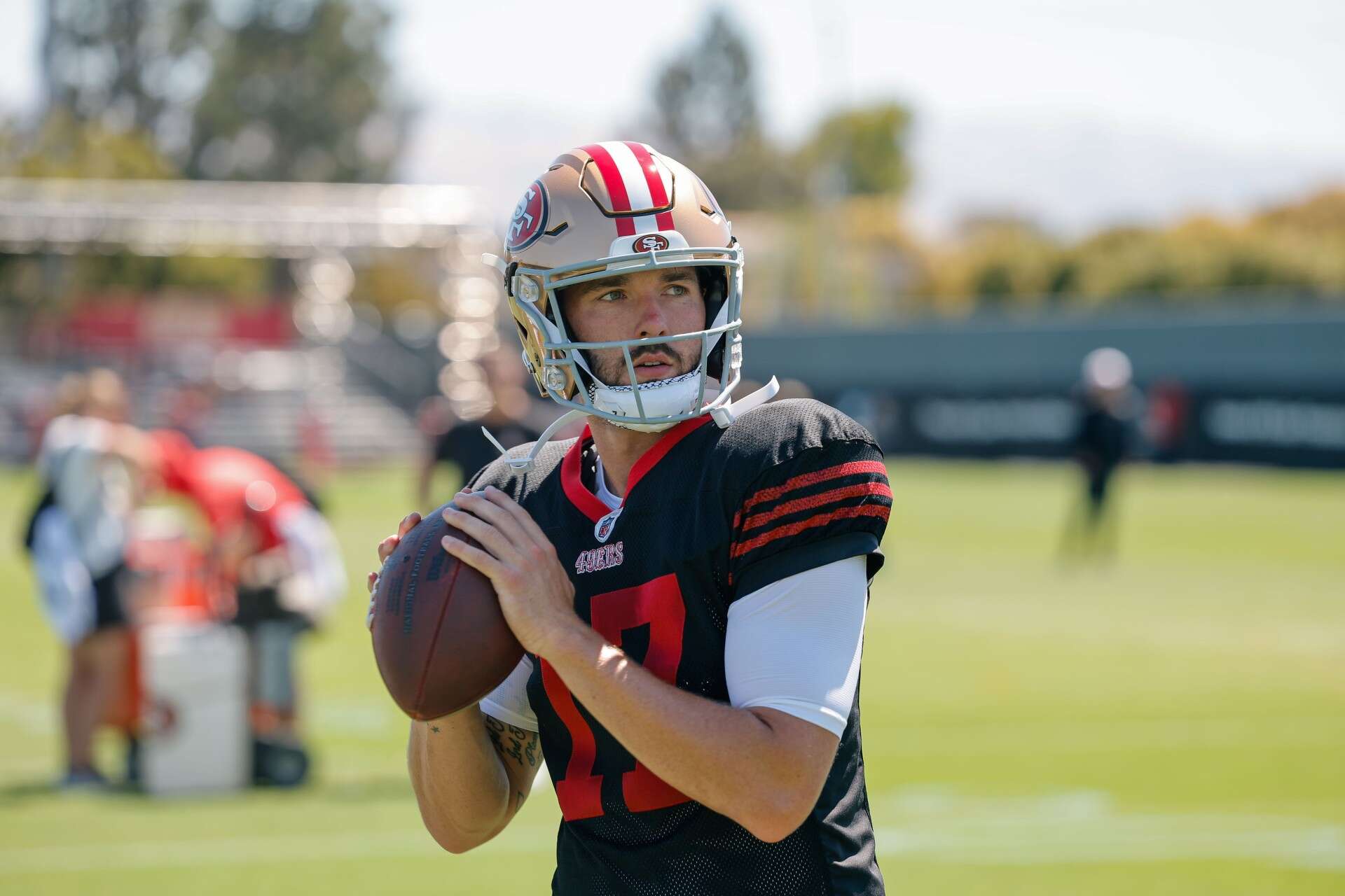 Did 49ers sign QB Carter Bradley because of his arm or his last name?
