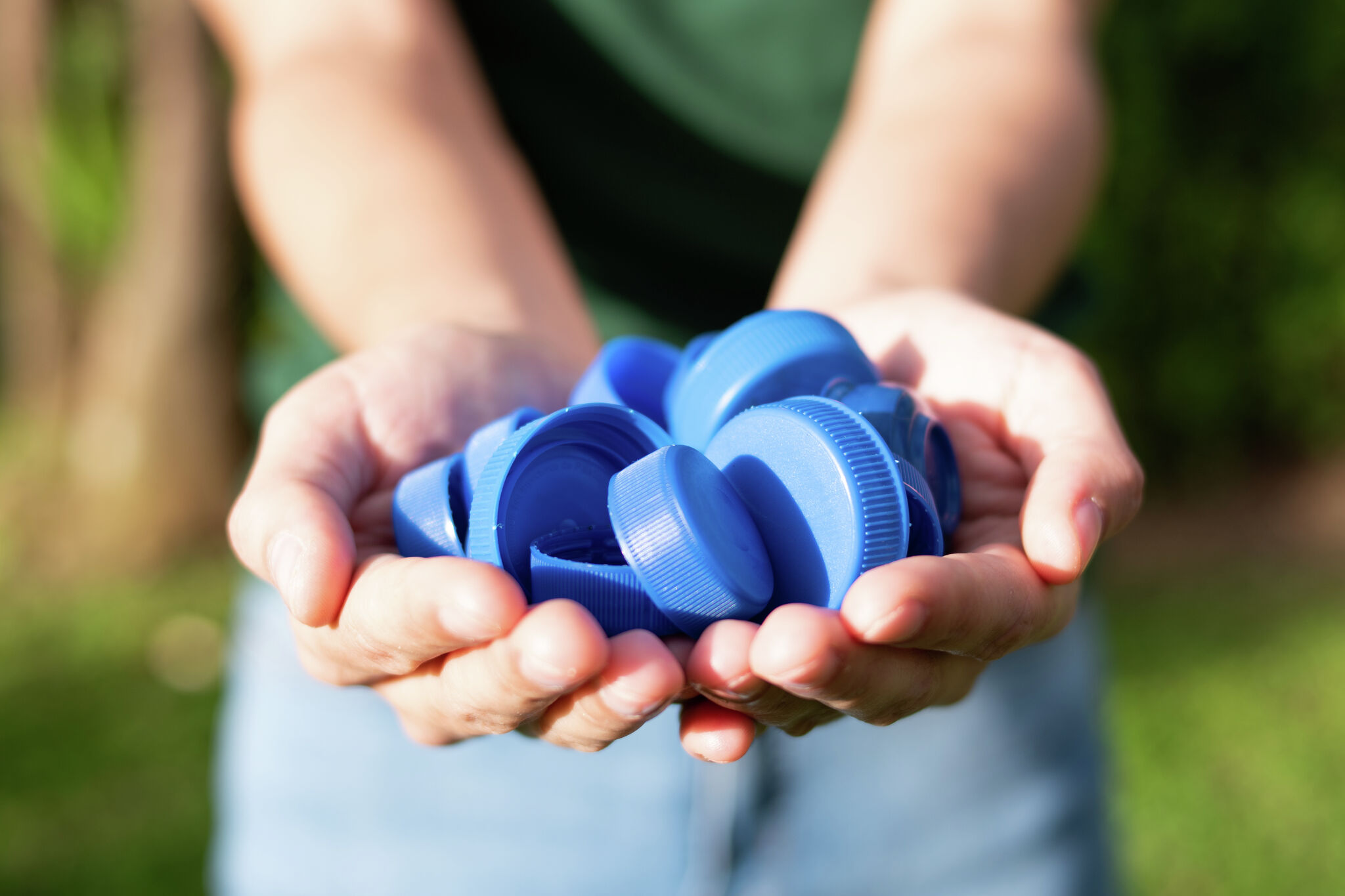 Plastic bottle caps equal park benches for Carrollton