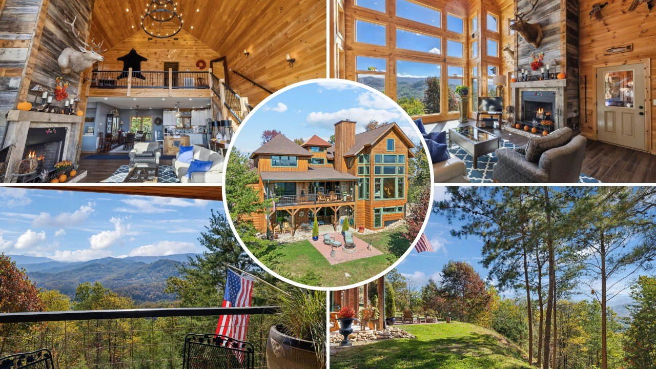 Log Cabin-Style Mansion Nestled in the Great Smoky Mountains Hits the ...