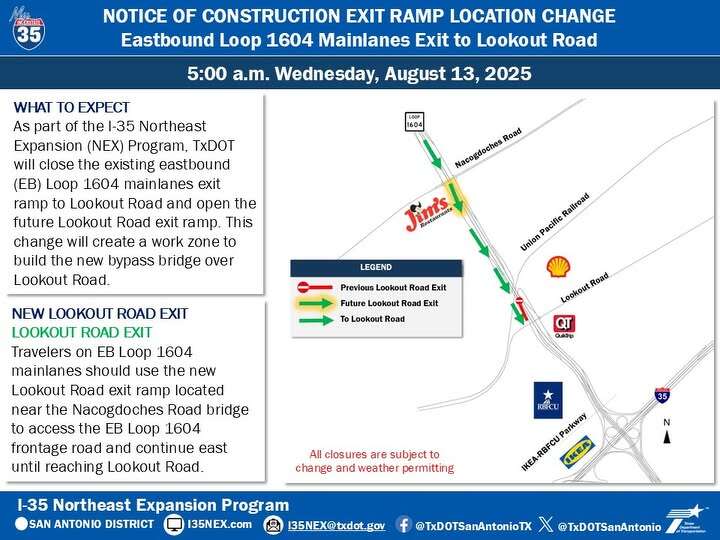 Months-long Loop 1604 exit ramp closure begins, TxDOT warns