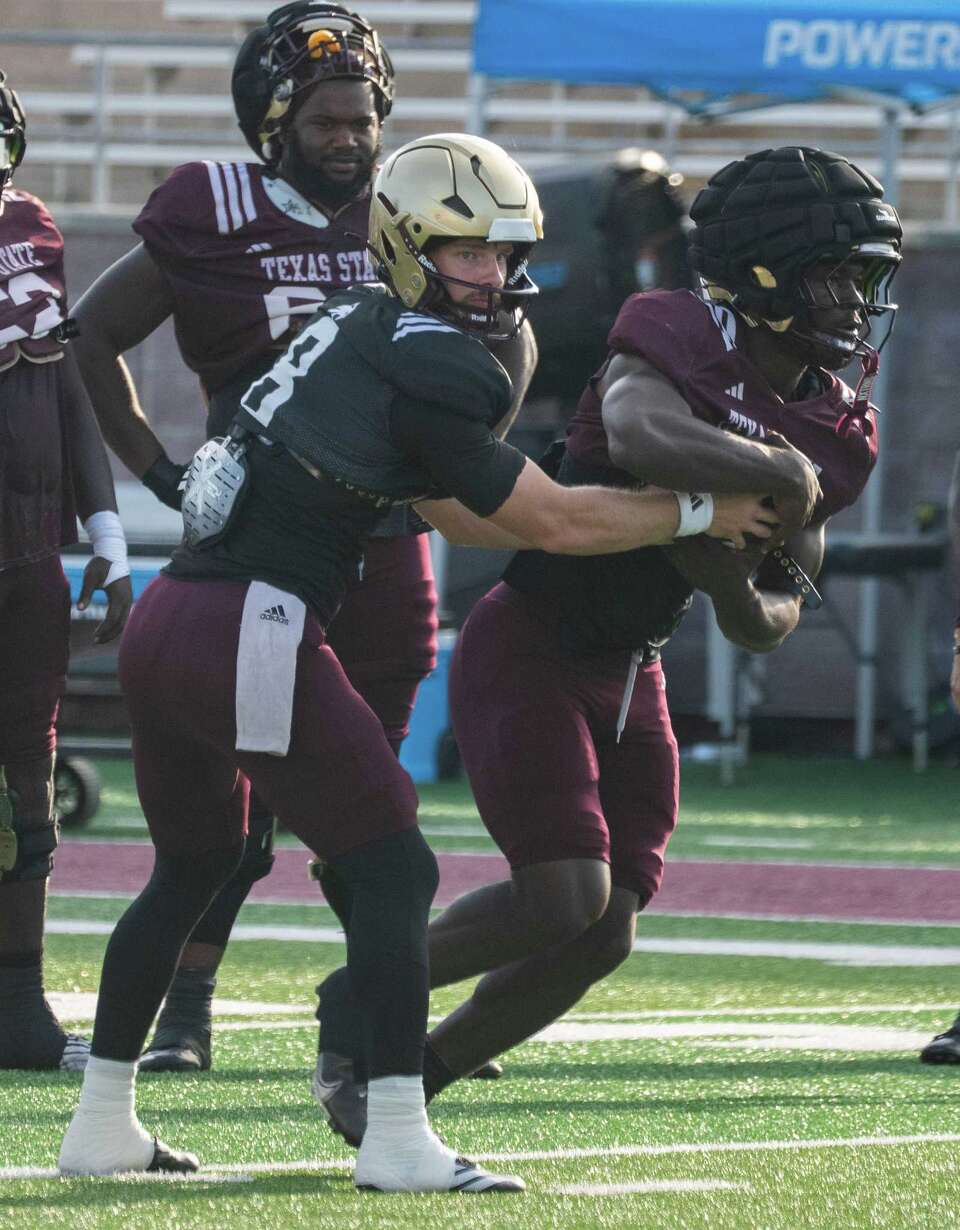 What Brad Jackson is working on at Texas State football practice