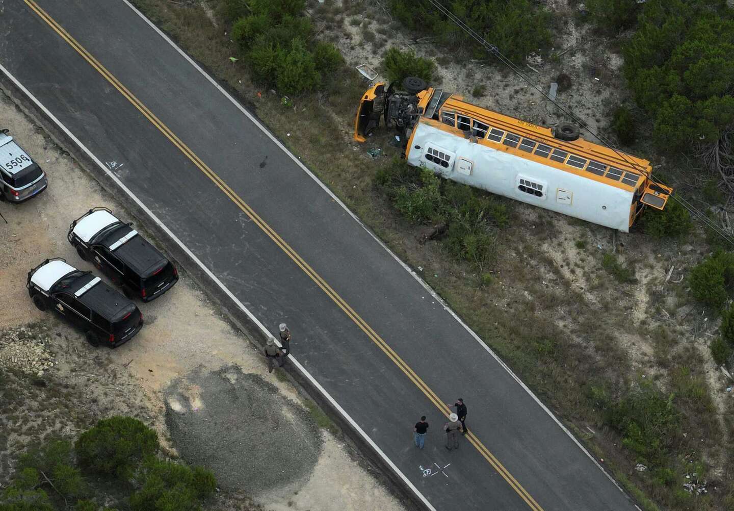 Leander school bus involved in rollover crash near Sandy Creek