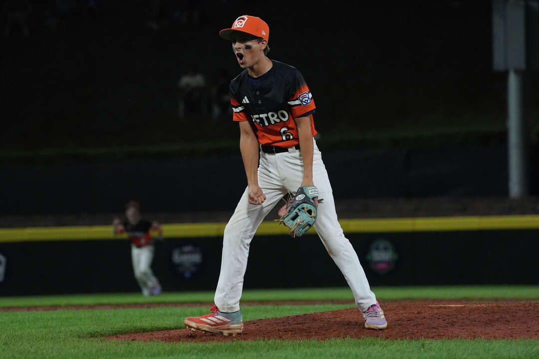Luca Pellegrini of Fairfield National Little League on MLB broadcast